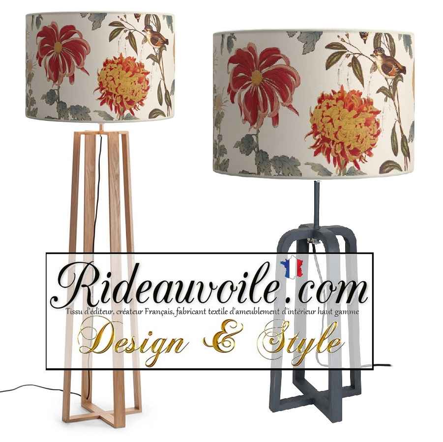 Création Luminaire sur mesure Abat-jour poser suspendre motif fleurs – Rideauvoile.com