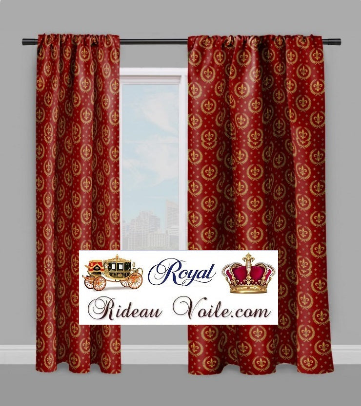 Rideauvoile style rouge Empire Napoléon couronne laurier fleur de Lys ...