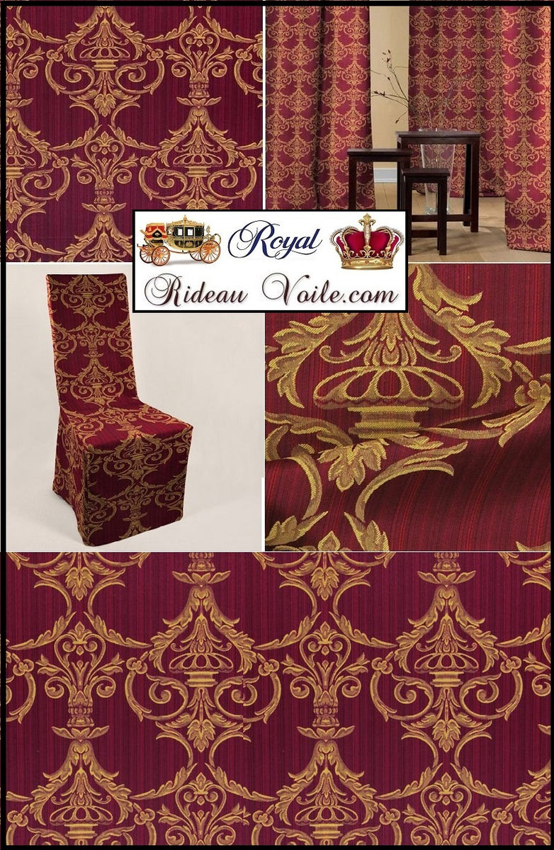French fabrics jacquard upholsterer interior Tissu Baroque damasco ame ...