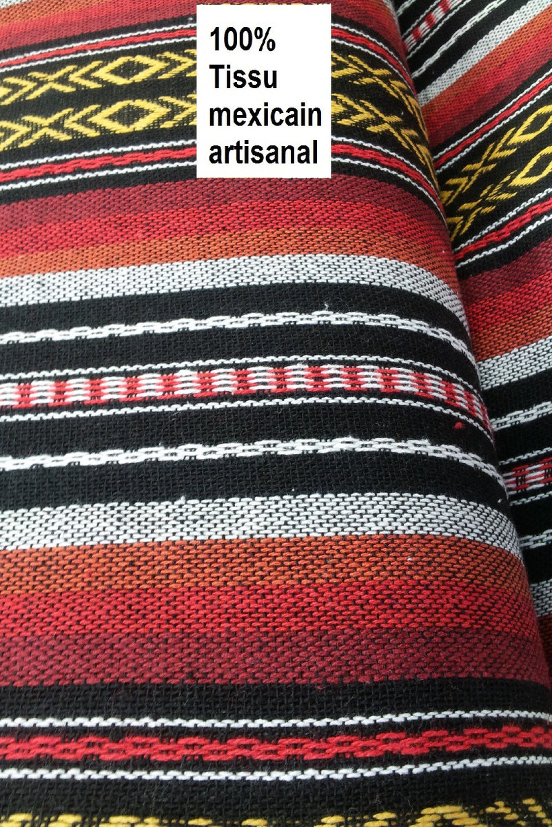Tissu traditionnel ameublement décoration au mètre artisanat mexicain ...