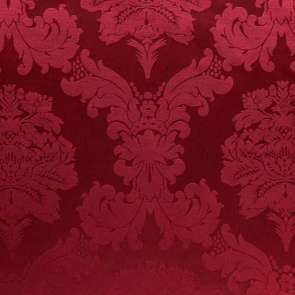 Tissu mètre jacquard Damasco Baroque rouge bordeaux Liturgique Damassé ...