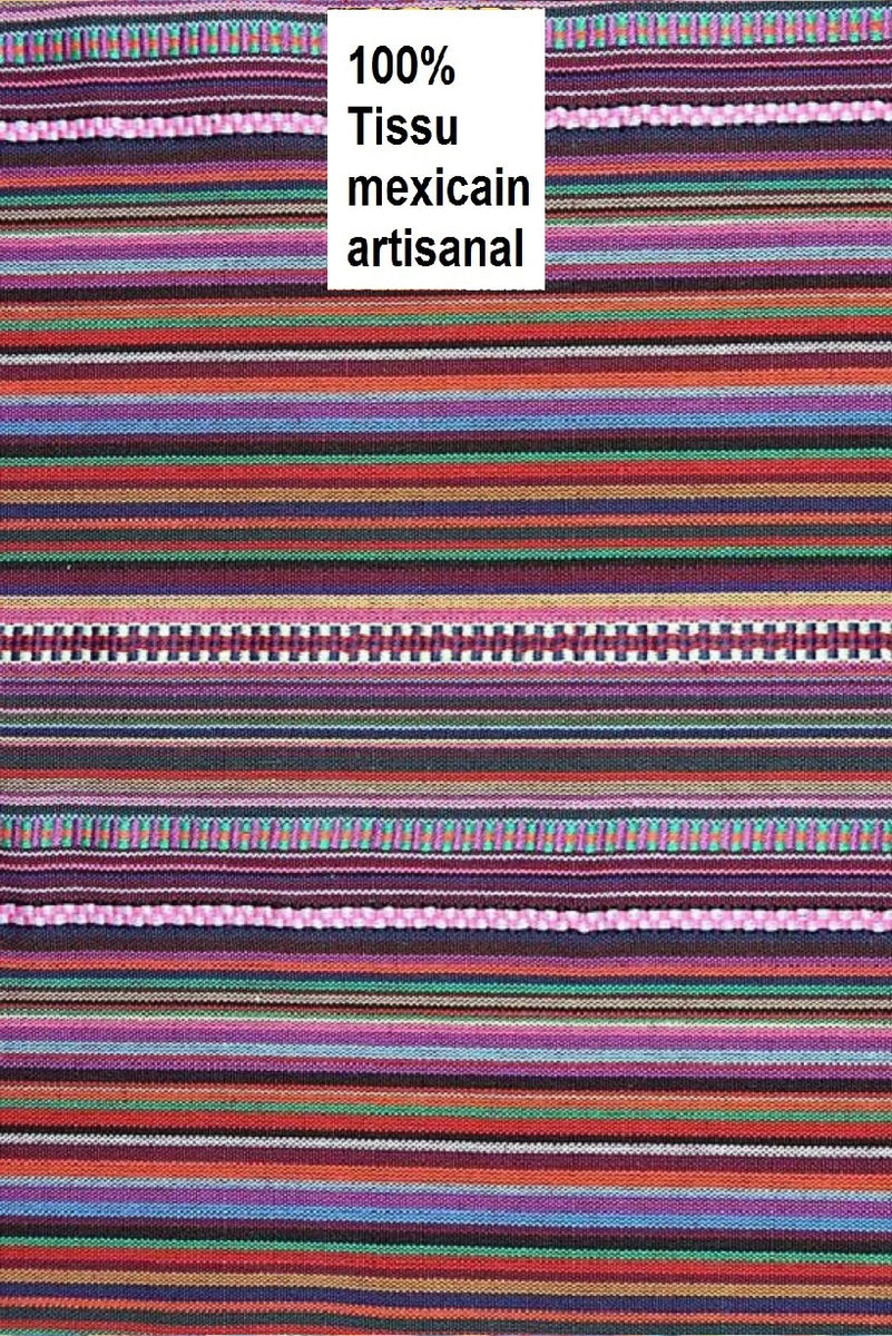 Tissu mexicain multicolore au mètre rayures au mètre rideau rayé tentu ...