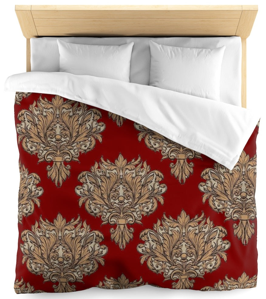 Tissu rouge mètre fleur fleuri style Empire Baroque rideau ameublement ...