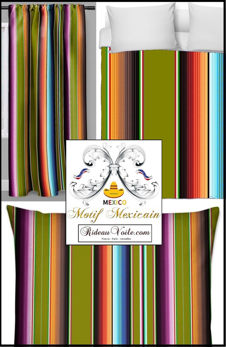 Tissu motif mexicain ameublement tapisserie mexicaine Mexican Fabric m ...